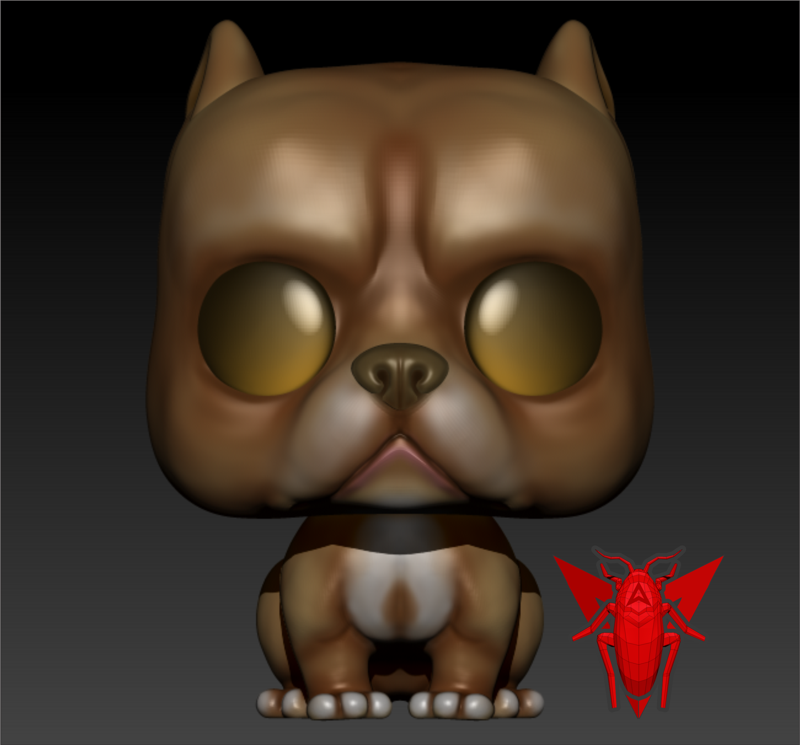 OBJ file FUNKO POP PET / AMERICAN BULLY FUNKO POP / AMERICAN BULLY ...