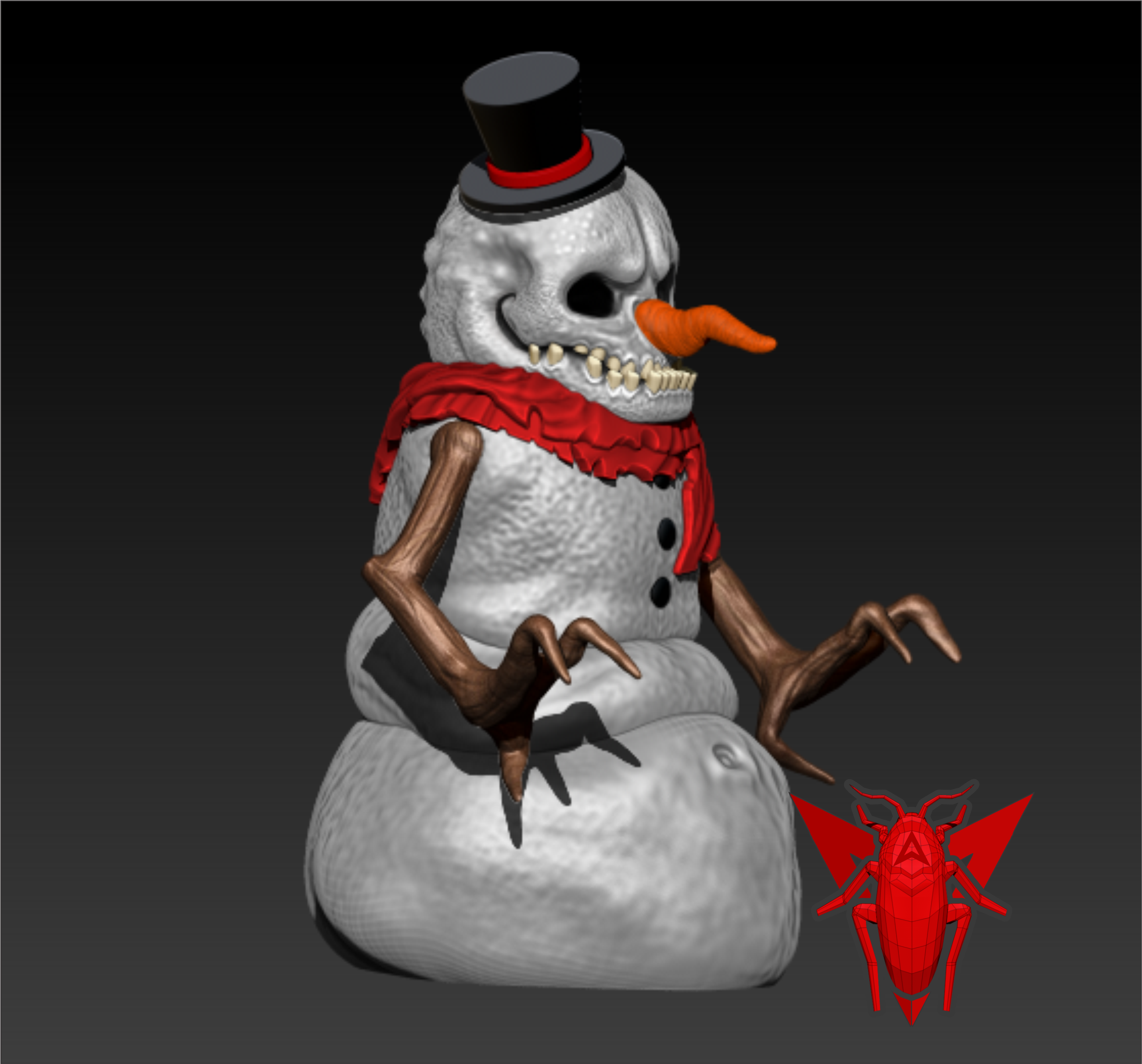 ☃️ Rotten Snowman / Hombre de nieve Navideño.・Archivo OBJ para ・Cults