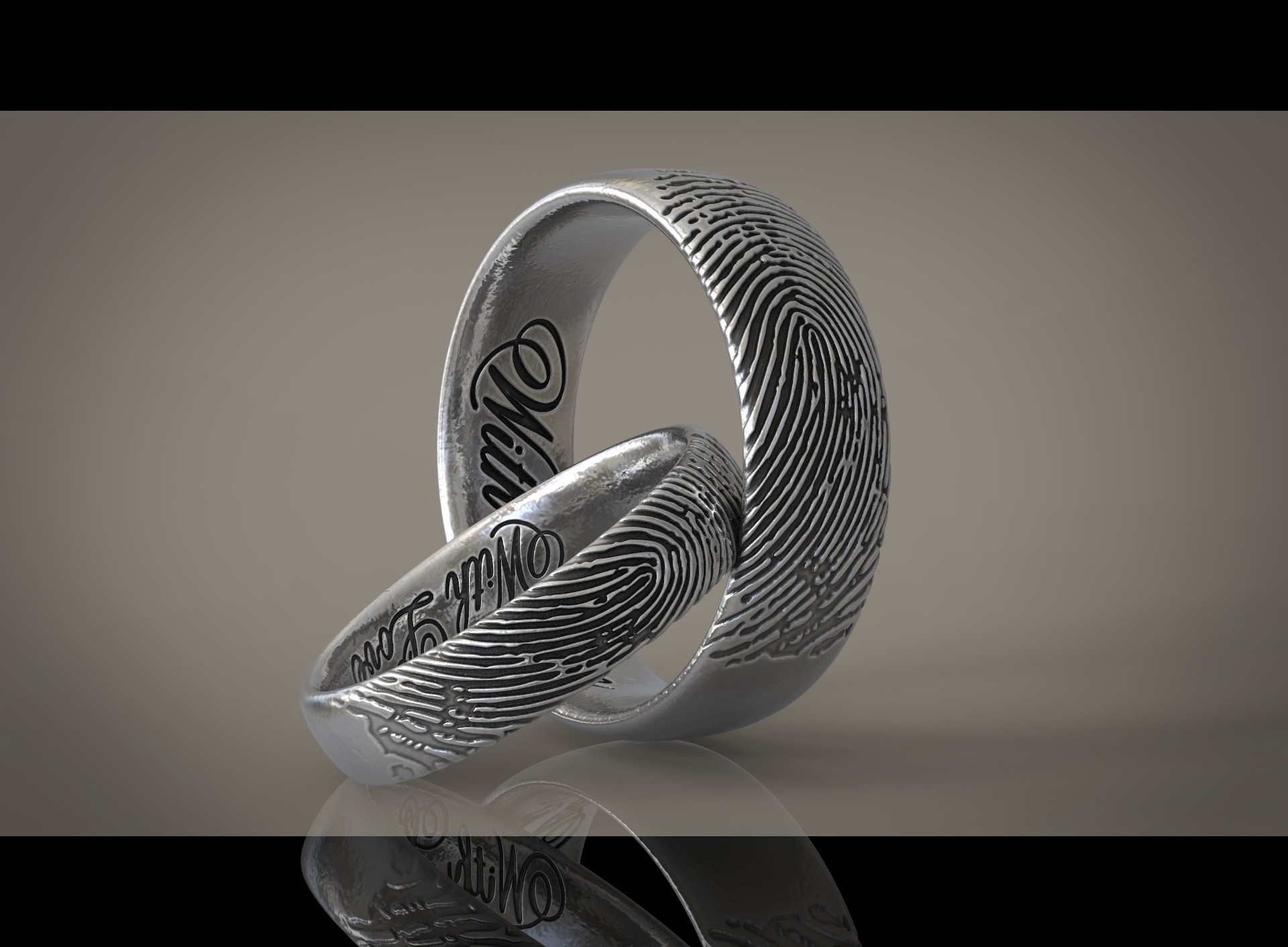 💍 Fingerprint ring Wedding ring With Love・文件用于 STL ・Cults