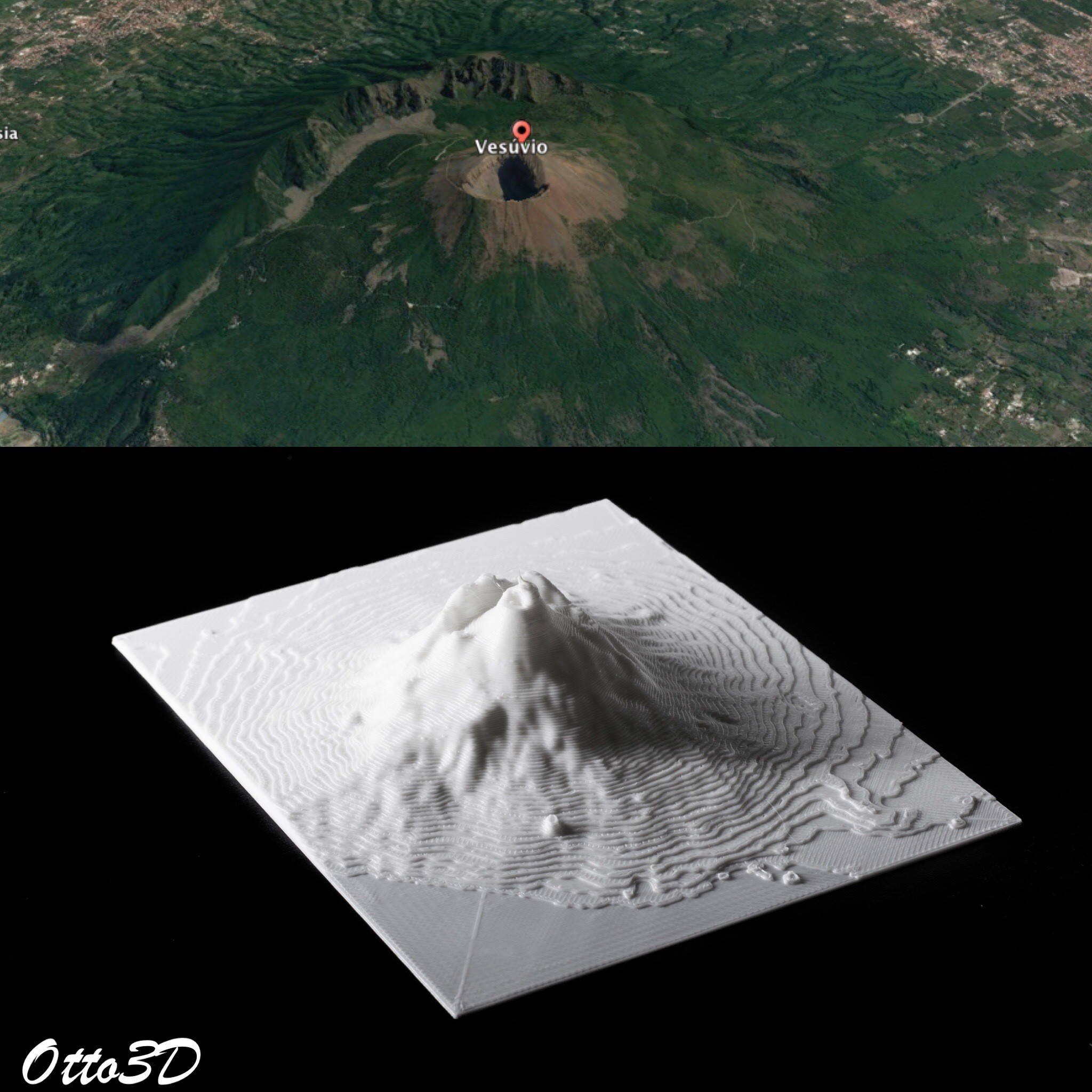 🗺️ 3D Map - Mount Vesuvius - Italy・Free STL File for ・Cults