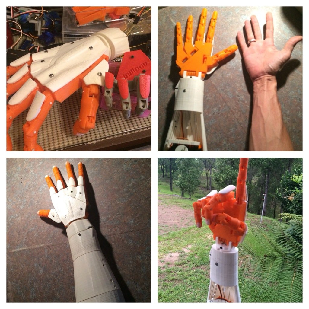 3D printed Inmoov Hand cover, no logo (Left and Right)・Cults