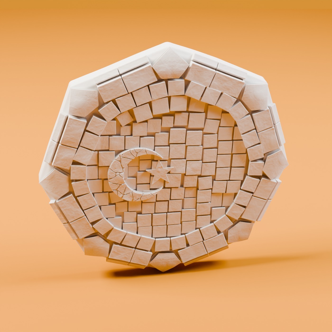 🌙 Crescent Moon Star Mosaic Tile Plaque Display Model — 3D Printable ...