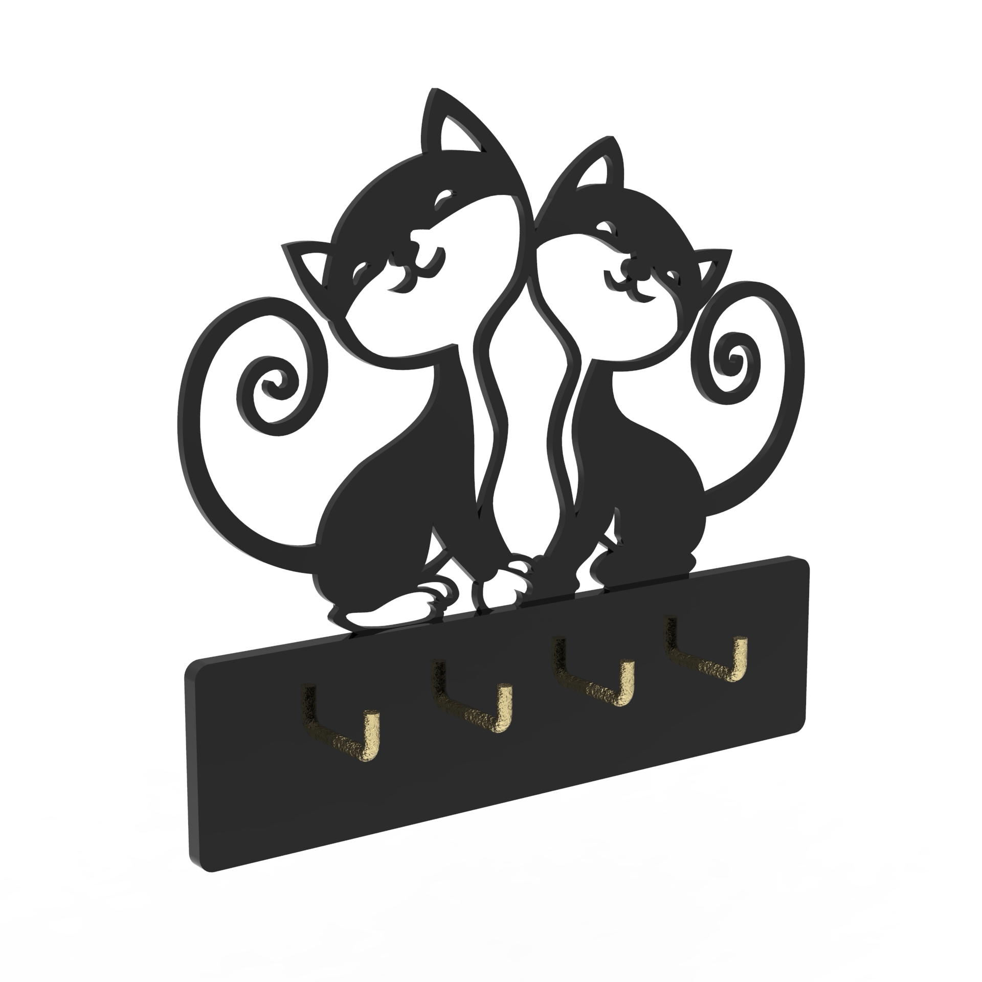 Archivo STL Cat Key Holder - STL for 3D printing - Animal Keys Hanger 🐱 (OBJ y DXF)・Modelo para ...