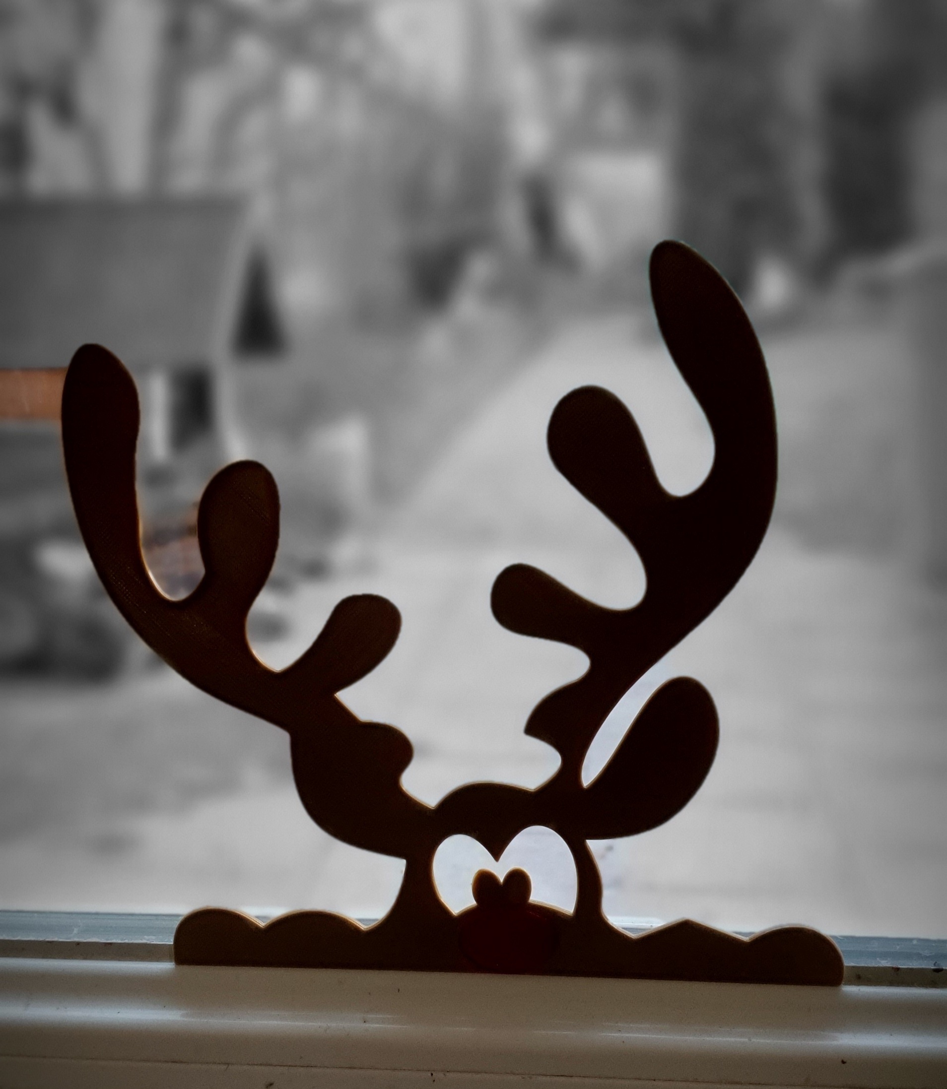 Free STL file Reindeer window decoration 🪟・Template to download and 3D ...