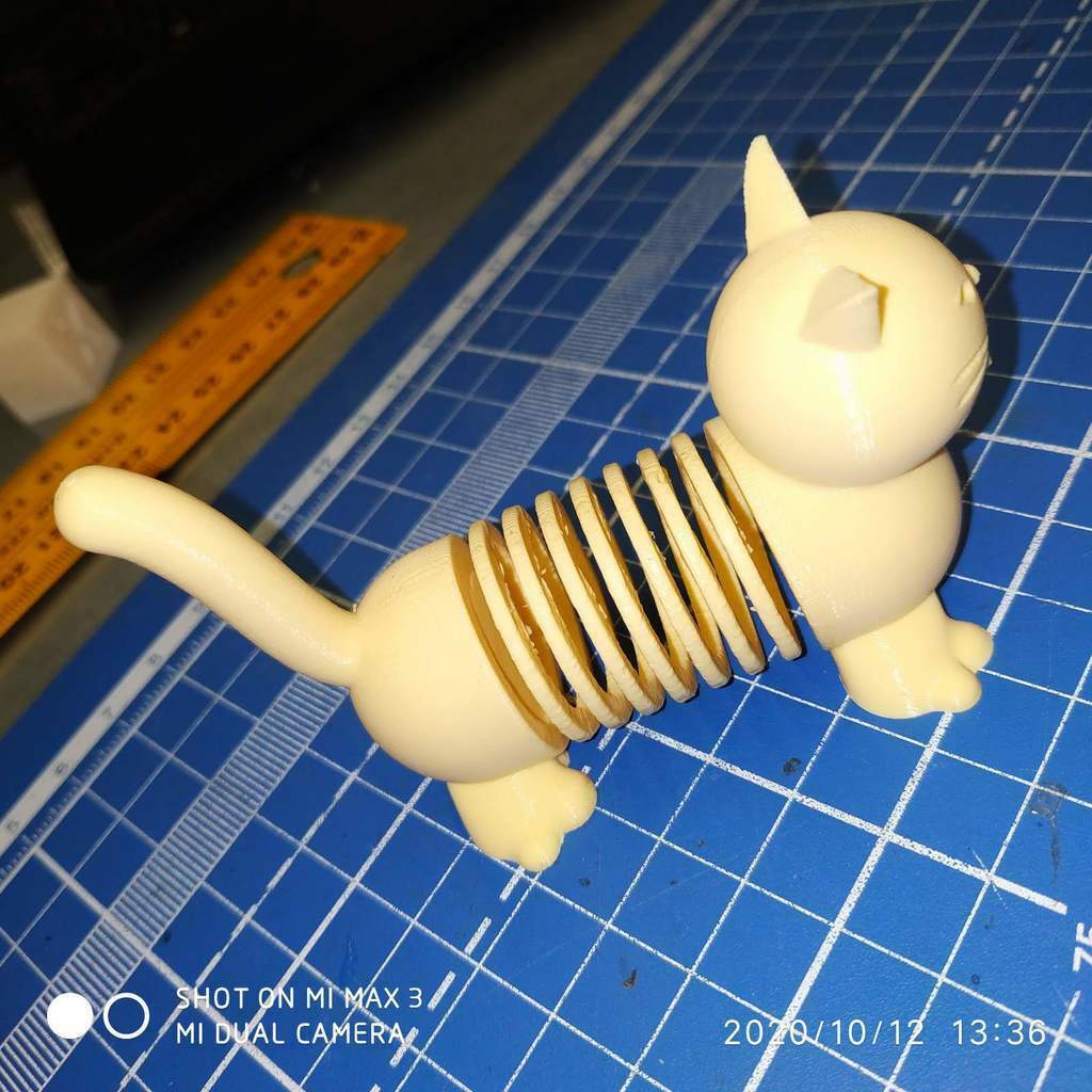 🐱 Flexy Cat - spring・Free 3D File for ・Cults