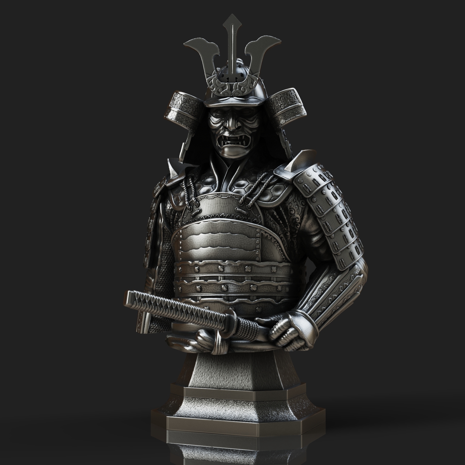 🗡️ Samurai Bust (Pre-Supported)・ 3D File for 3D printing・Cults