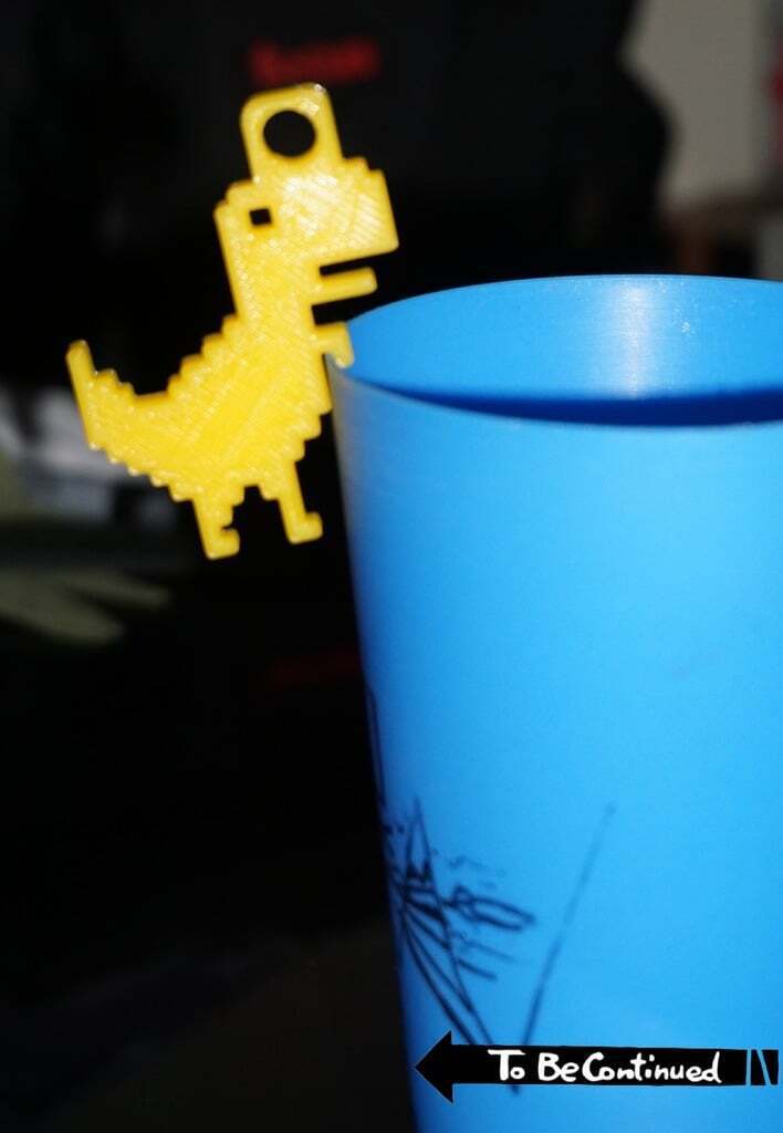 3D print dino 8-bit keychain・Cults