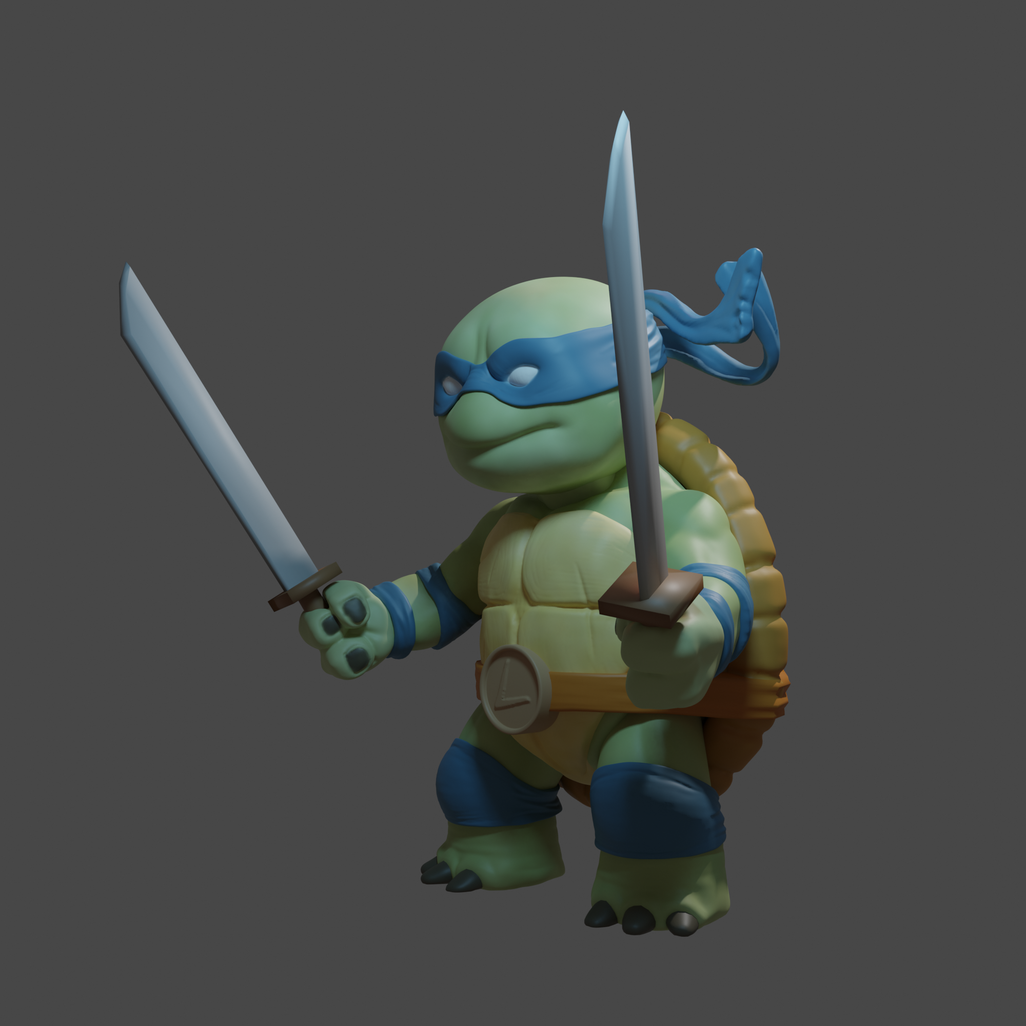 STL file Leonardo TMNT Chibi 🐢 ・Template to download and 3D print・Cults
