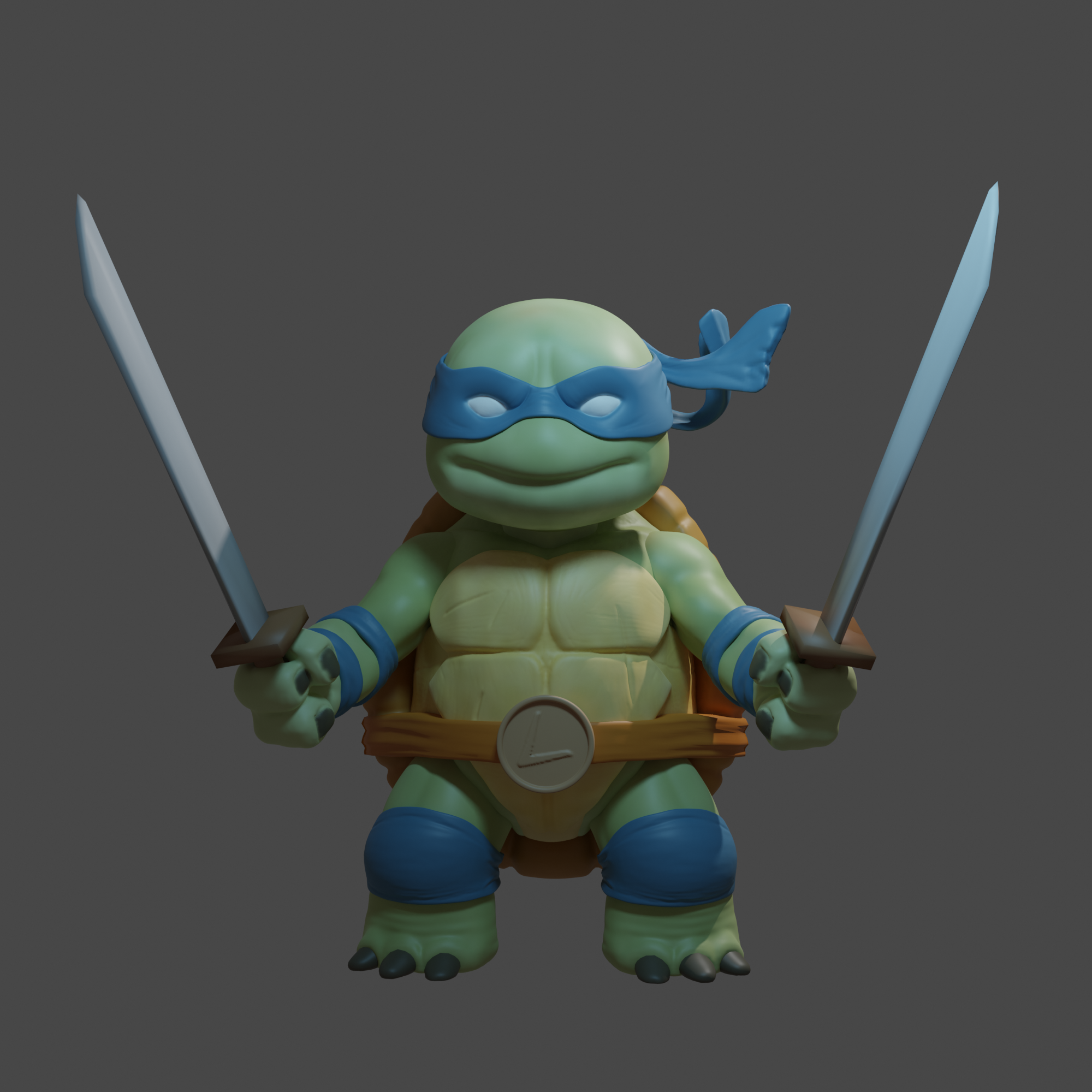 STL file Leonardo TMNT Chibi 🐢 ・Template to download and 3D print・Cults