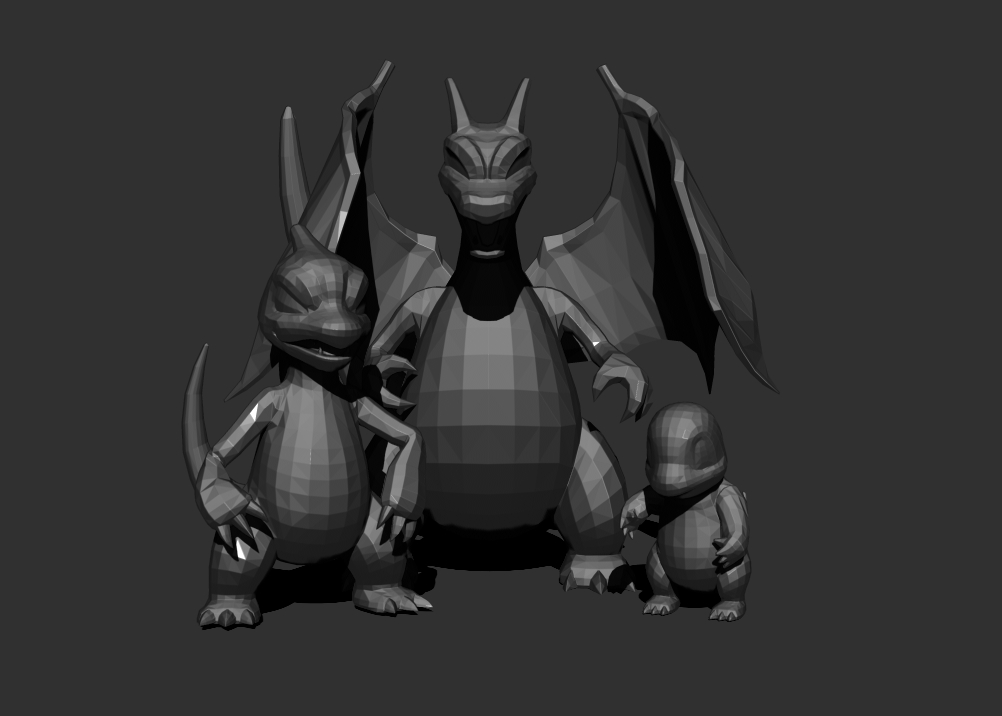 🐉 Pokemon, pack of 3 lowpoly models・ OBJ File for ・Cults