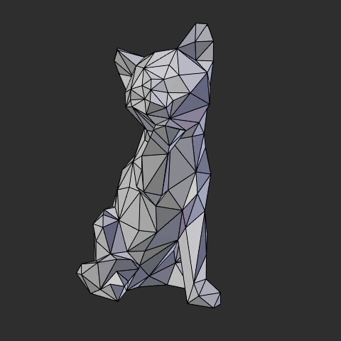 🐱 Low poly sitting cat・ STL File for 3D printing・Cults