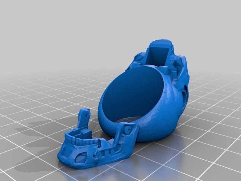 💍 T800 Terminator Ring with Jaw・Free 3D File for ・Cults