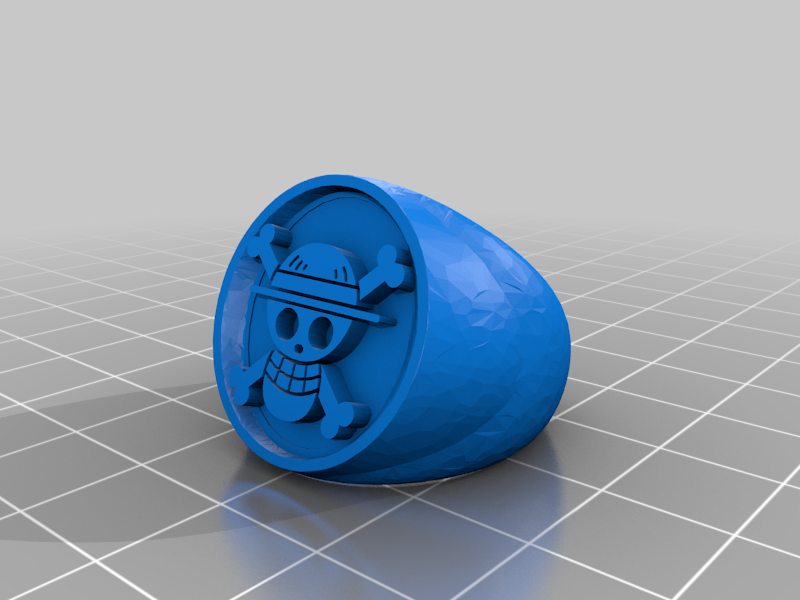 💍 One Piece Luffy Flag Ring・Free 3D File for ・Cults
