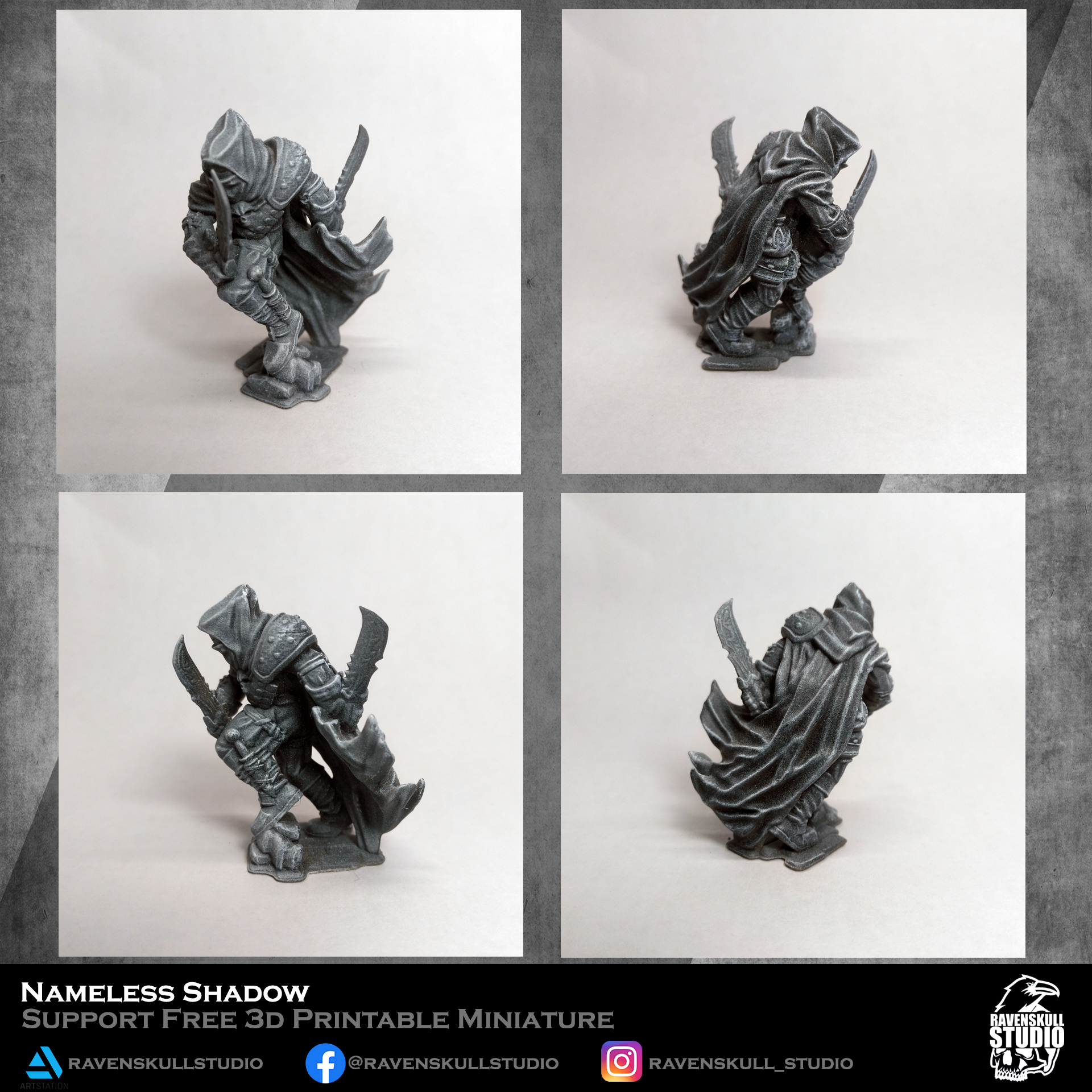 3D file Support Free Assassin Miniature Nameless Shadow 🆓・3D printer ...