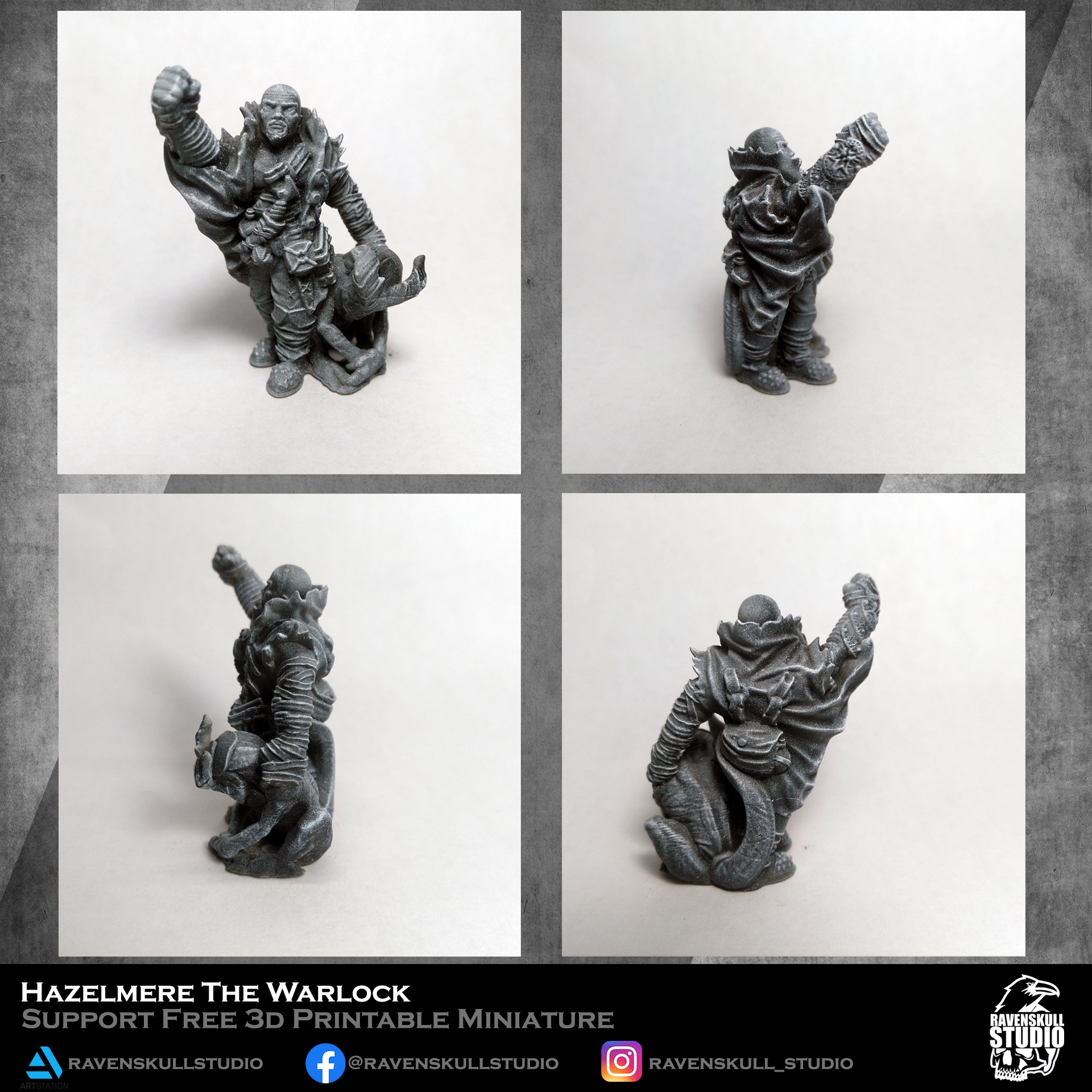 3D file Support Free Warlock Miniature Hazelmere 🆓 ・3D printing idea to ...