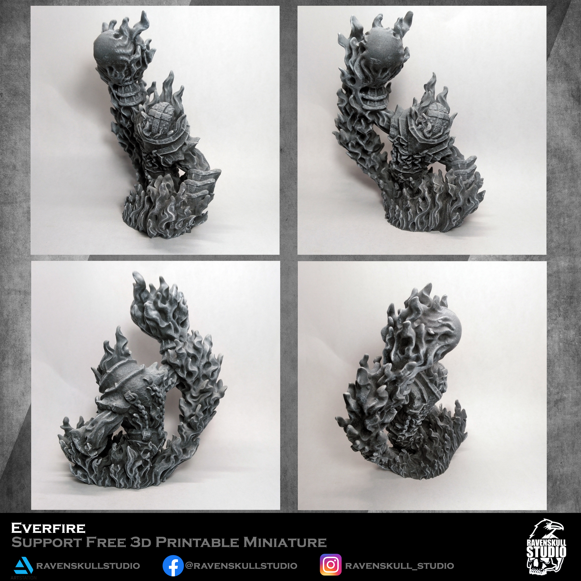 🆓 Support Free Giant Fire Elemental Miniature Everfire・ 3D File for ・Cults