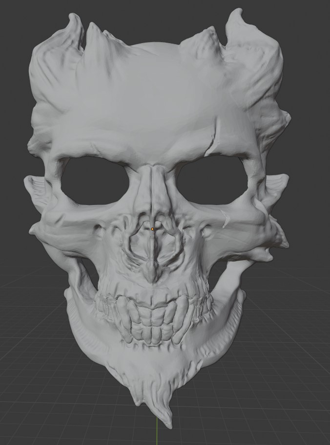 STL file Halloween Demon Skull Mask 🎃 (OBJ)・Design to download and 3D ...