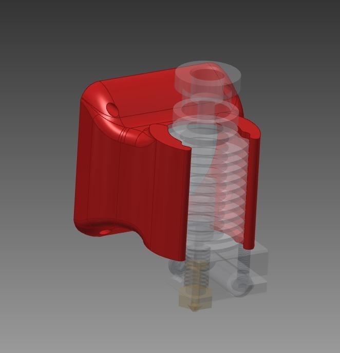 🔧 E3D v6 Hotend - 40mm Fan Duct・Free 3D File for ・Cults