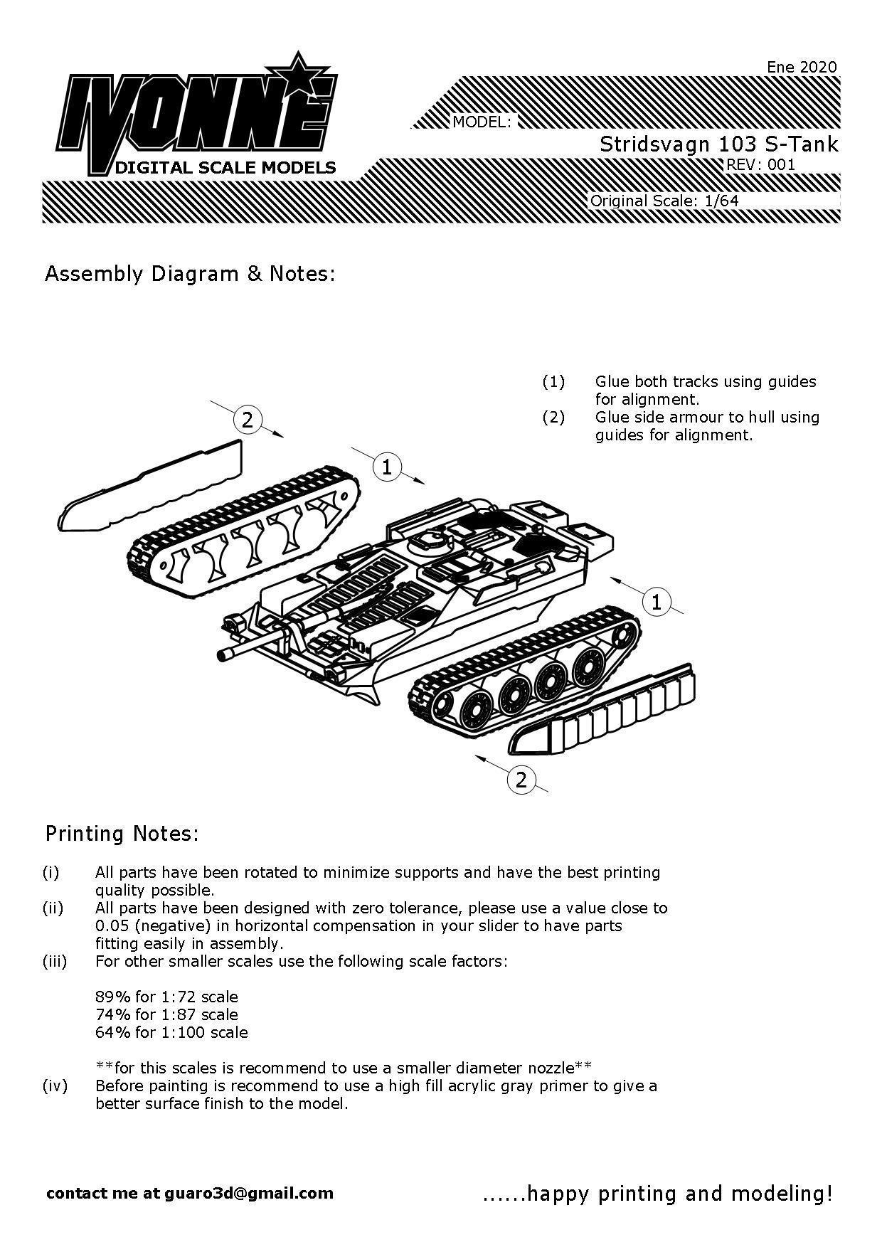 🪖 Stridsvagn 103 S-Tank・ STL File for ・Cults