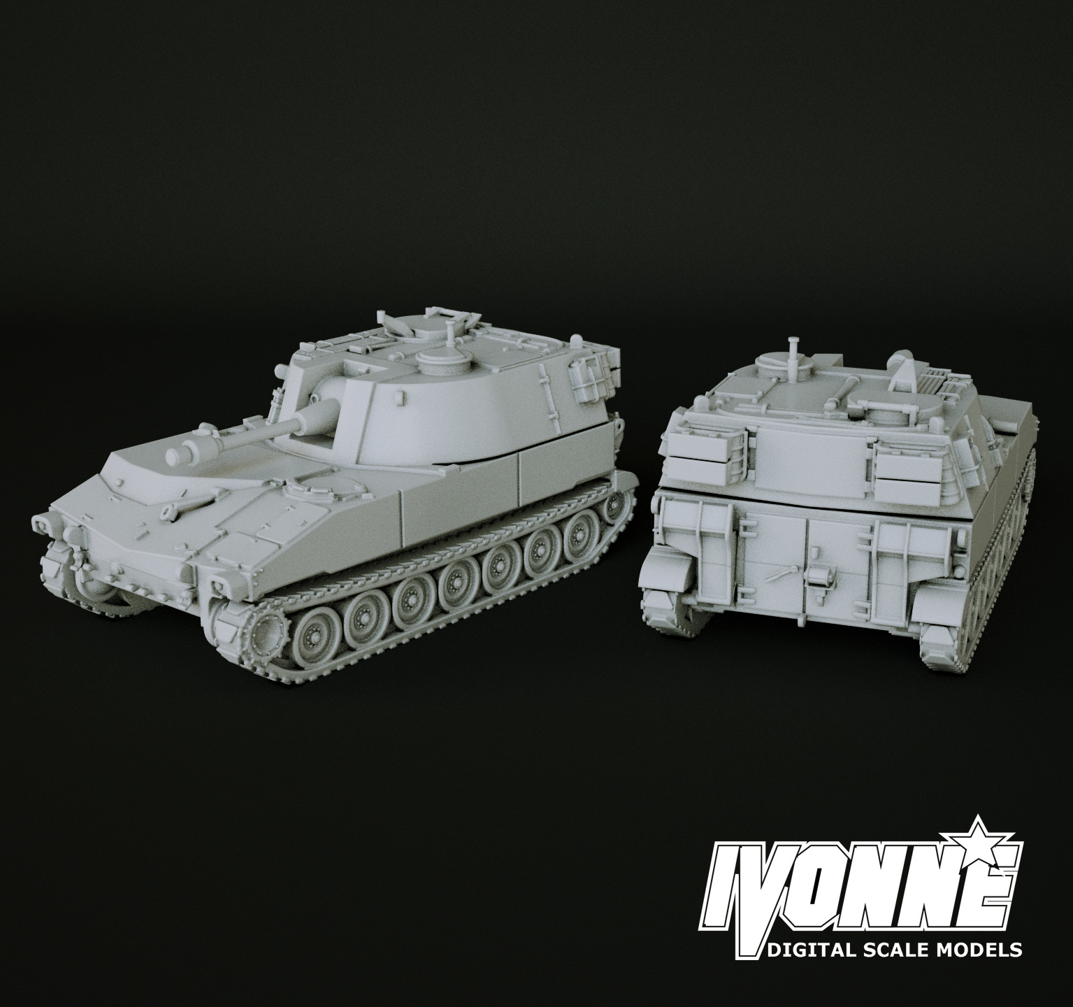 STL file M108 Self-propelled howitzer 1:64 scale model 🪖 ・3D printable ...