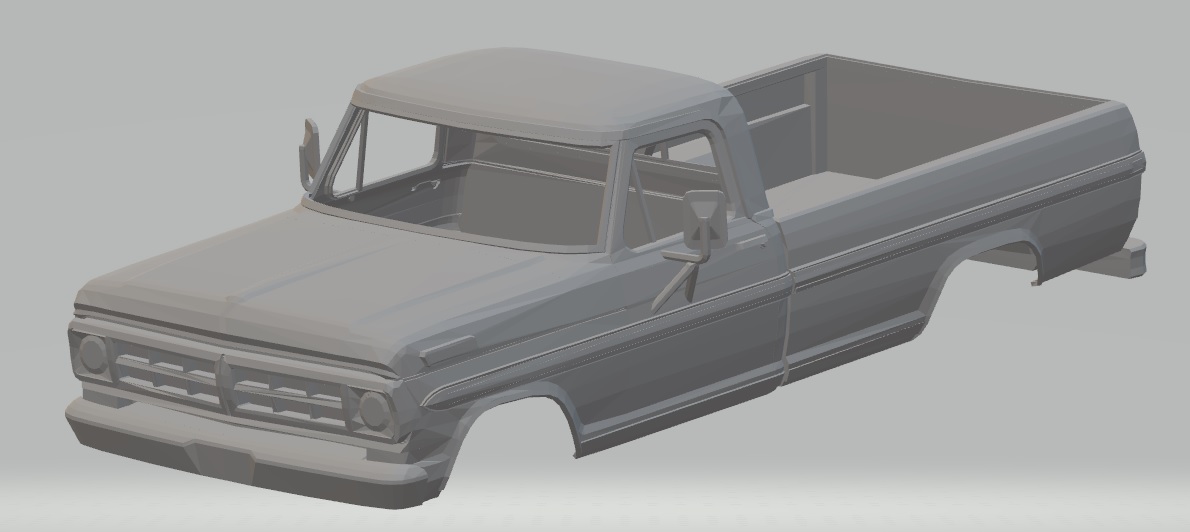 💯 F 100 - 1969 Printable Body Truck・ STL File for ・Cults