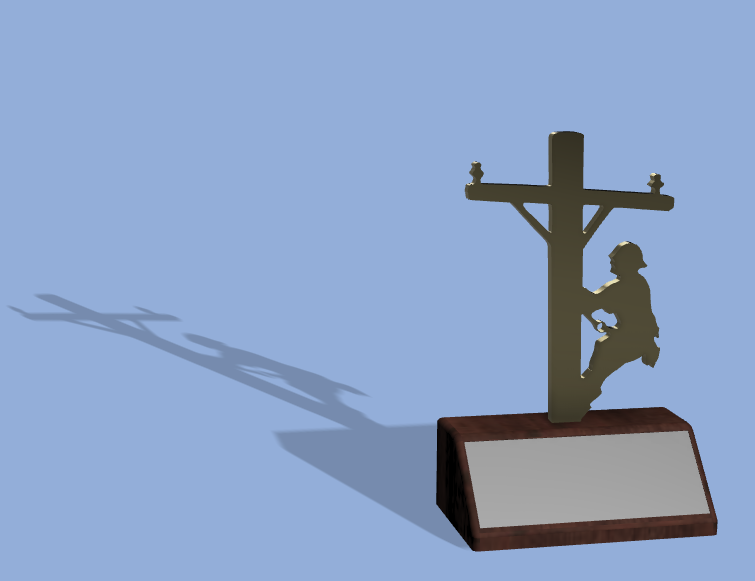 🏆 Power Utility Award Desk Trophy Retirement Recognition・Free STL File ...