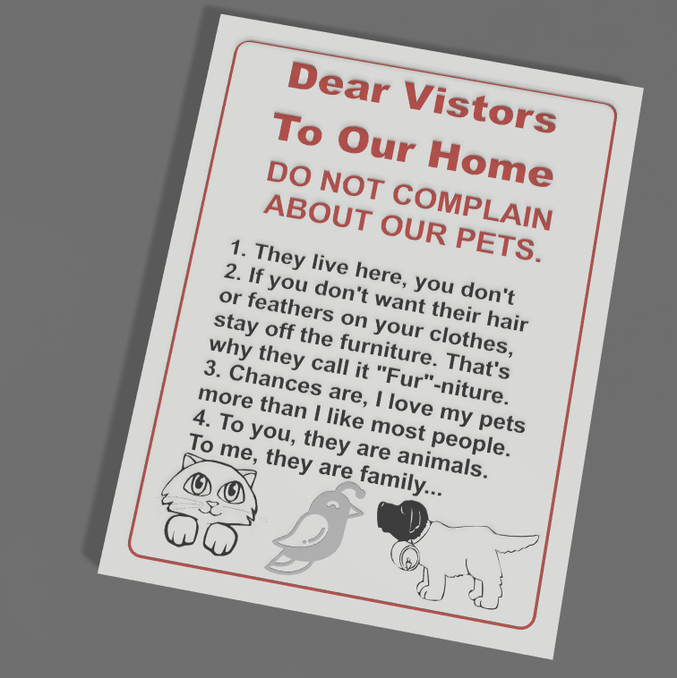 Free STL file Pet Home Sign 🎨 ・Model to download and 3D print・Cults