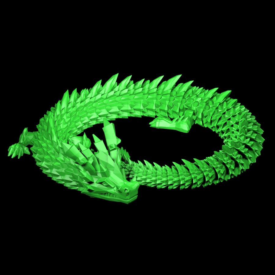 3D file flexi Green dragon 🐉 ・Model to download and 3D print・Cults