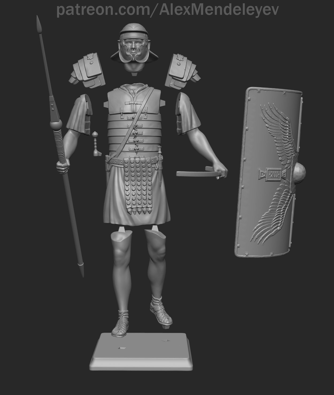 🛡️ Roman Legionary・ STL File for ・Cults