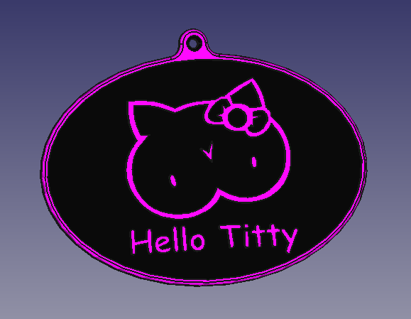 👋 Hello Kitty Parody Sign・Free STL File for ・Cults