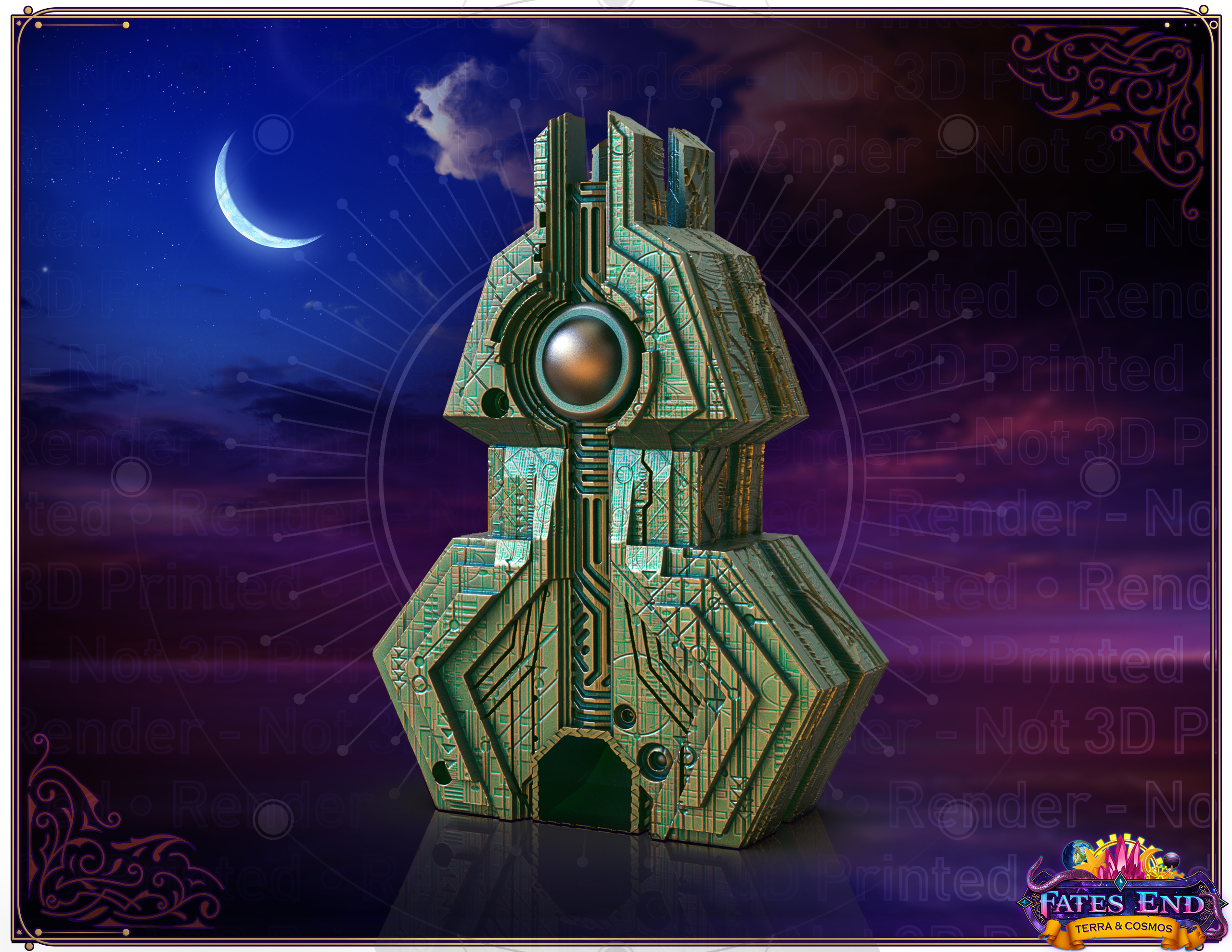 👽 Alien Obelisk Dice Tower - SUPPORT FREE!・ 3D File for ・Cults