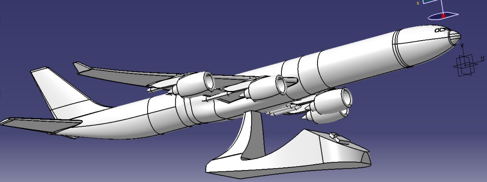 ️ Highly detailed Airbus A340-600 with pencil holder・ STL File for ・Cults