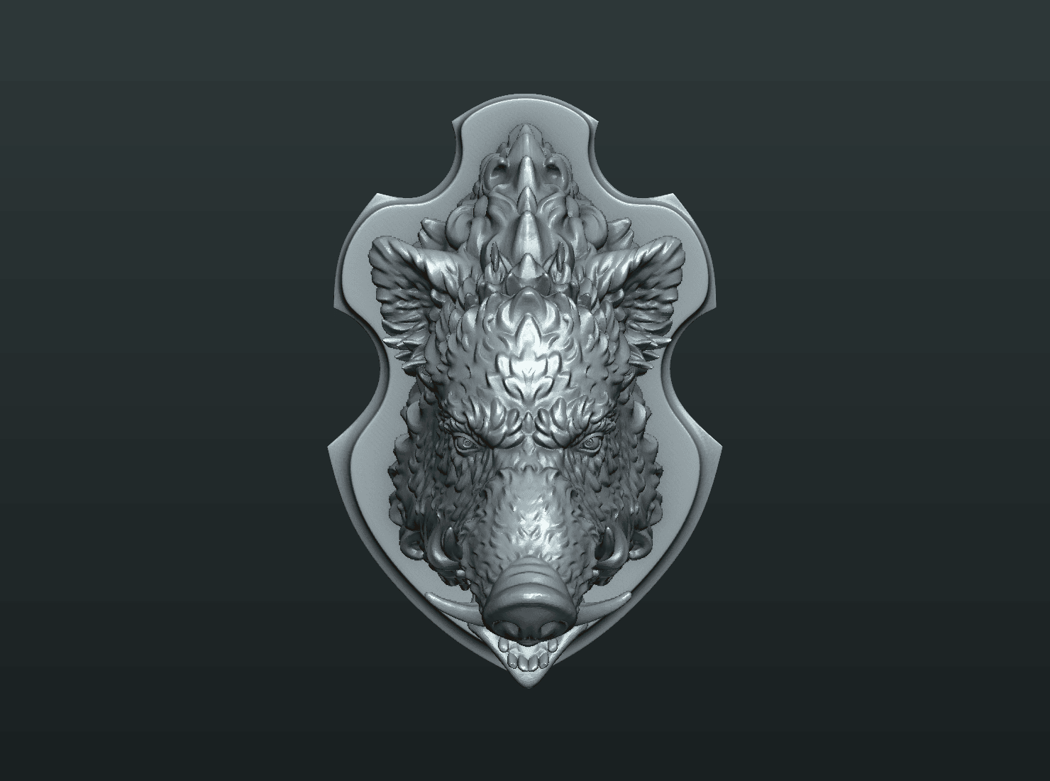 🐗 Wild Boar Mounted Head・ STL File for ・Cults