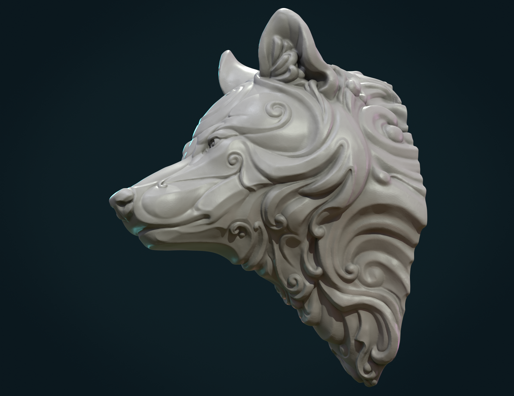 3D file Stylized Wolf head 🐺 ・3D printable model to download・Cults