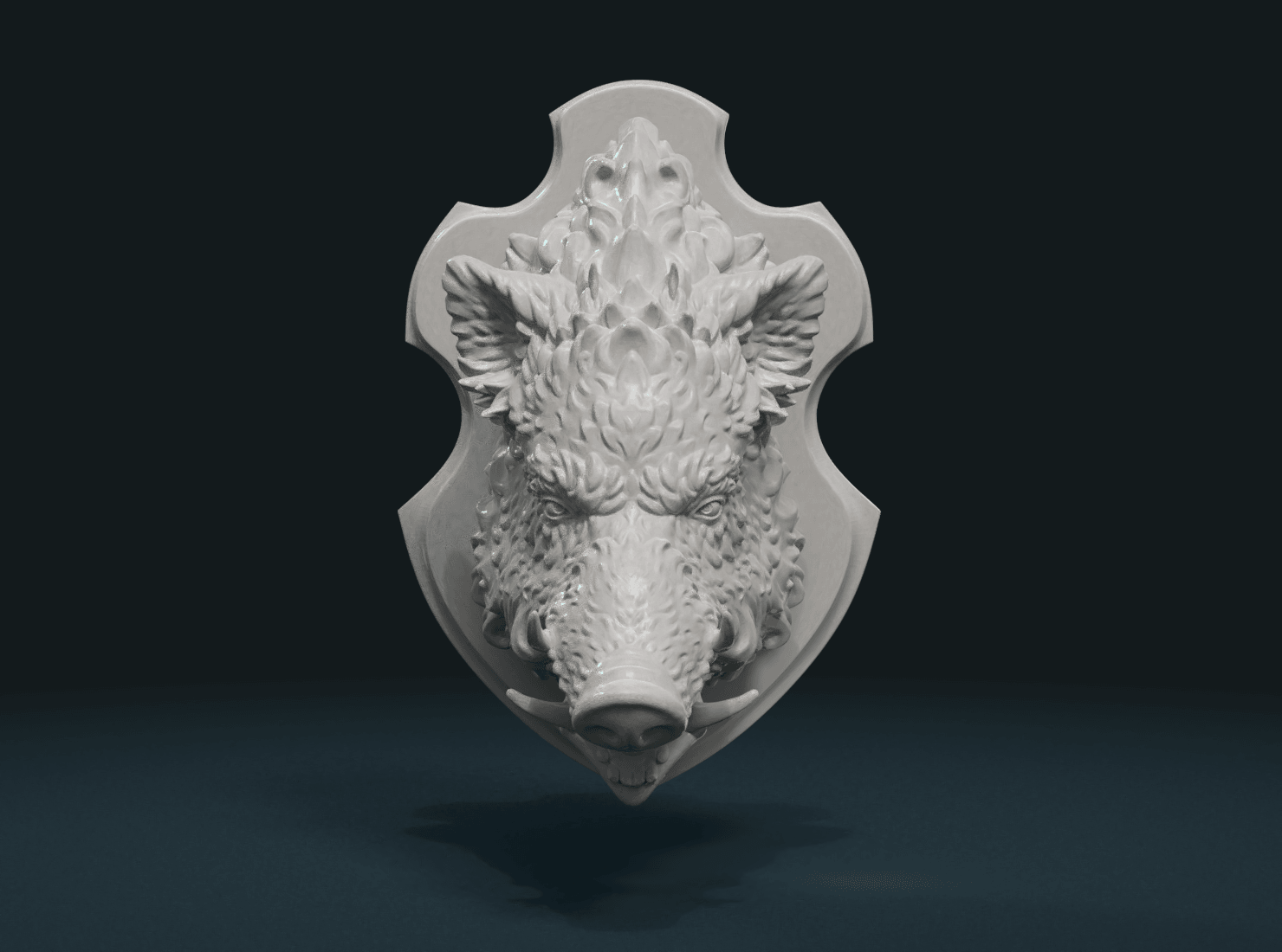 🐗 Wild Boar Mounted Head・ STL File for ・Cults