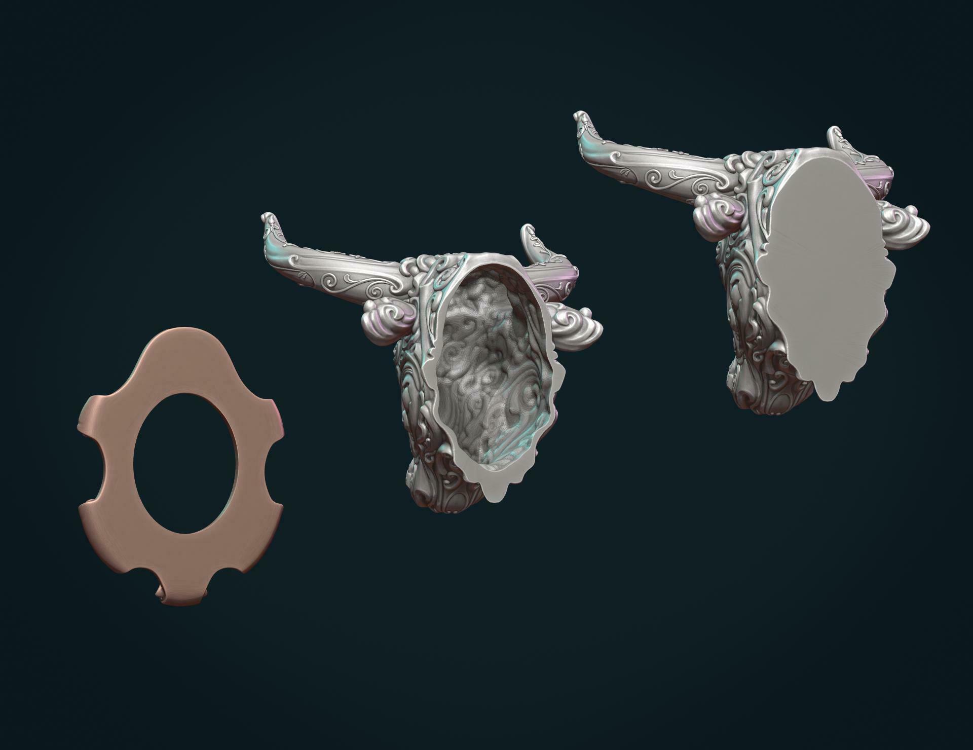 3D file Ornate Bull Head 🐂 ・3D printable model to download・Cults