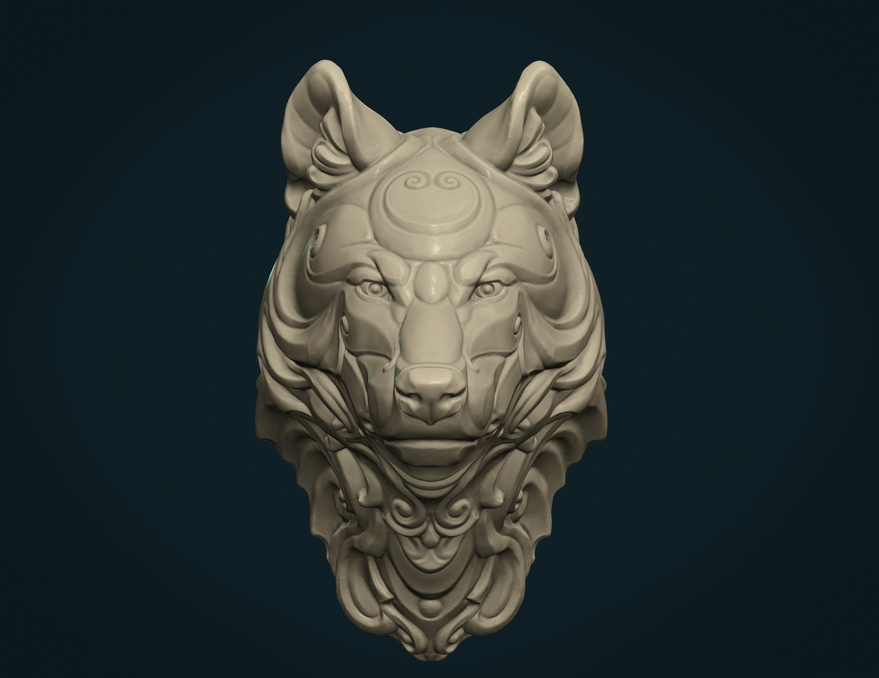 3D file Stylized Wolf head 🐺 ・3D printable model to download・Cults