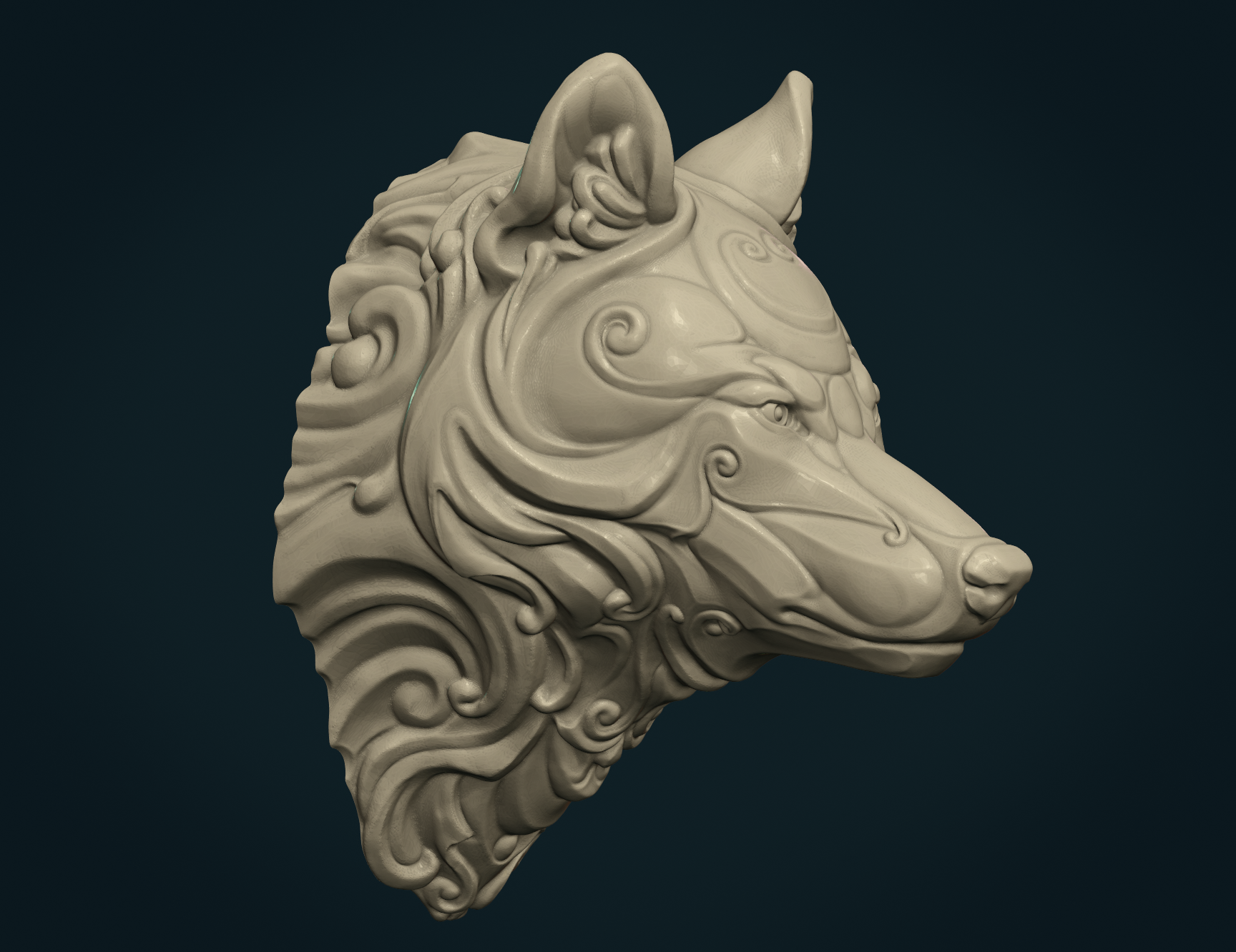 3D file Stylized Wolf head 🐺 ・3D printable model to download・Cults