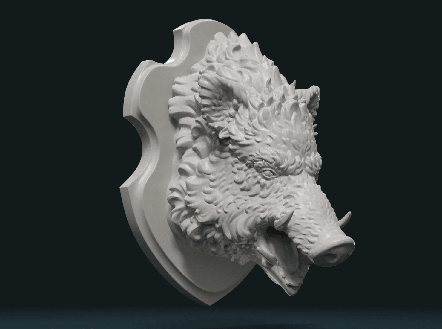 🐗 Wild Boar Mounted Head・ STL File for ・Cults