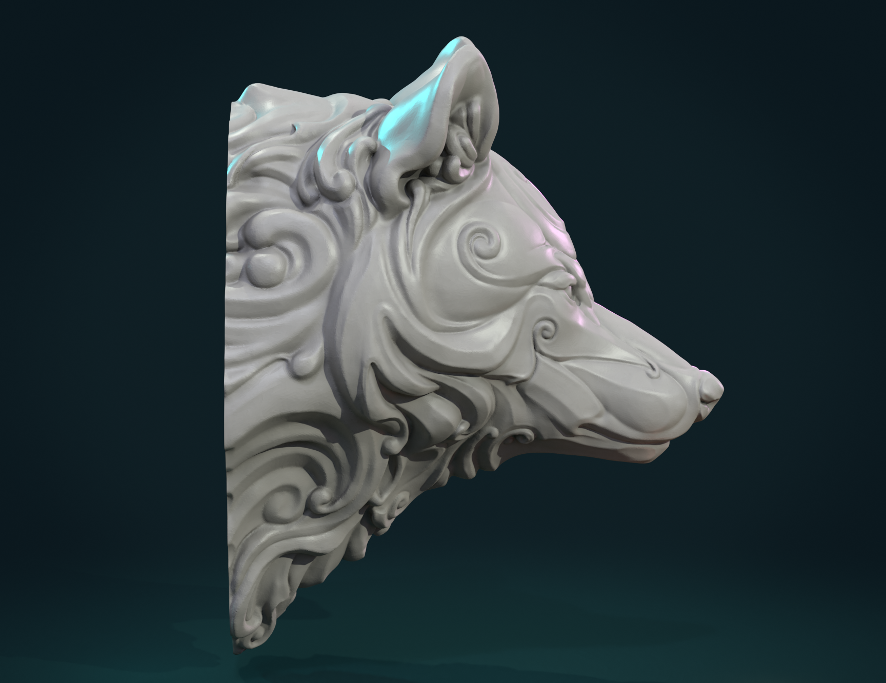 3D file Stylized Wolf head 🐺 ・3D printable model to download・Cults