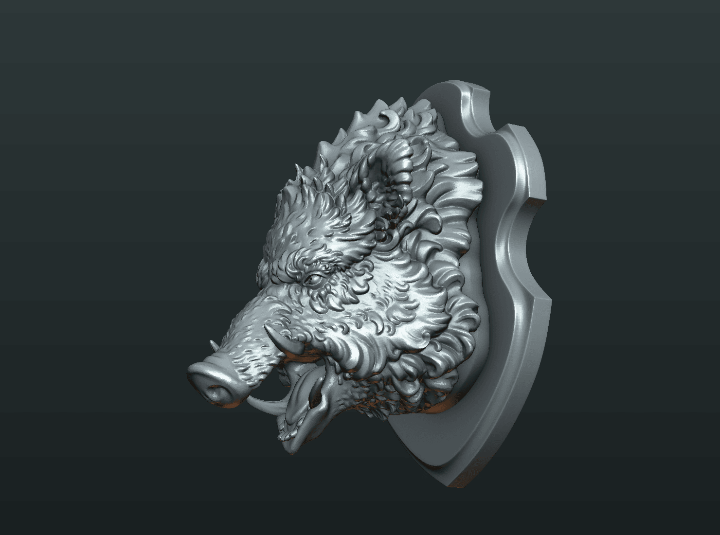 🐗 Wild Boar Mounted Head・ STL File for ・Cults