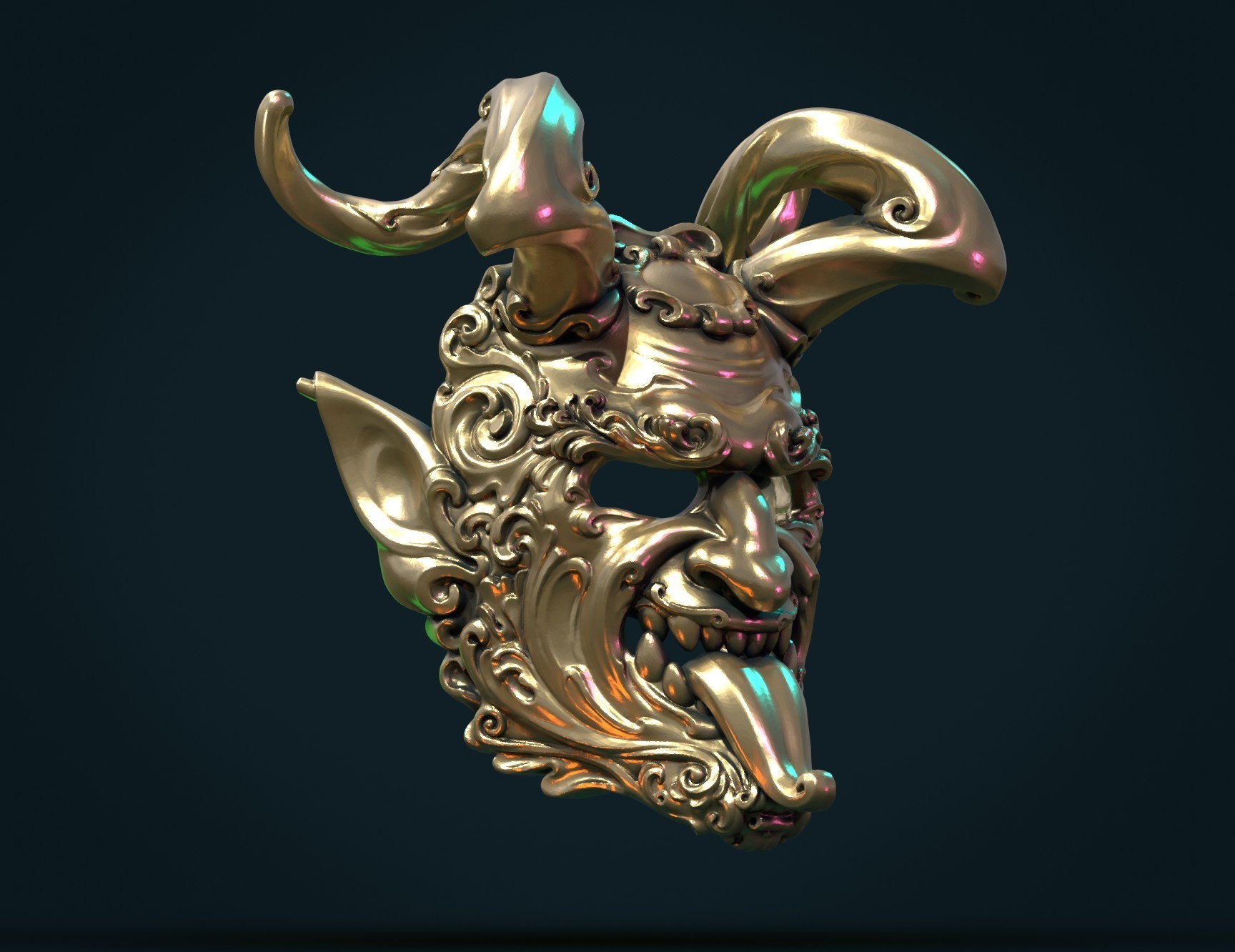 🎨 Demon Satyr Mask・ 3D File for ・Cults