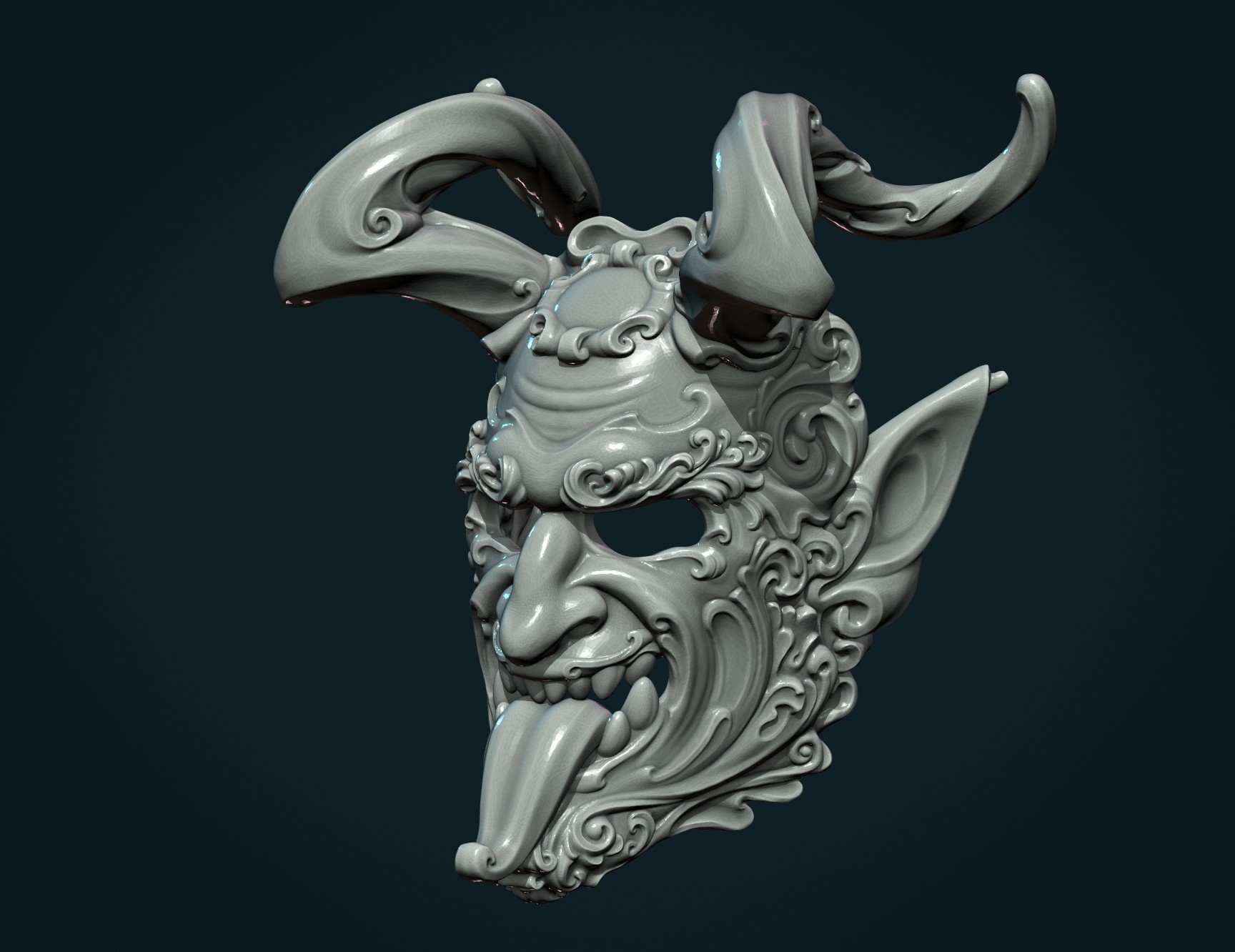 🎨 Demon Satyr Mask・ 3D File for ・Cults