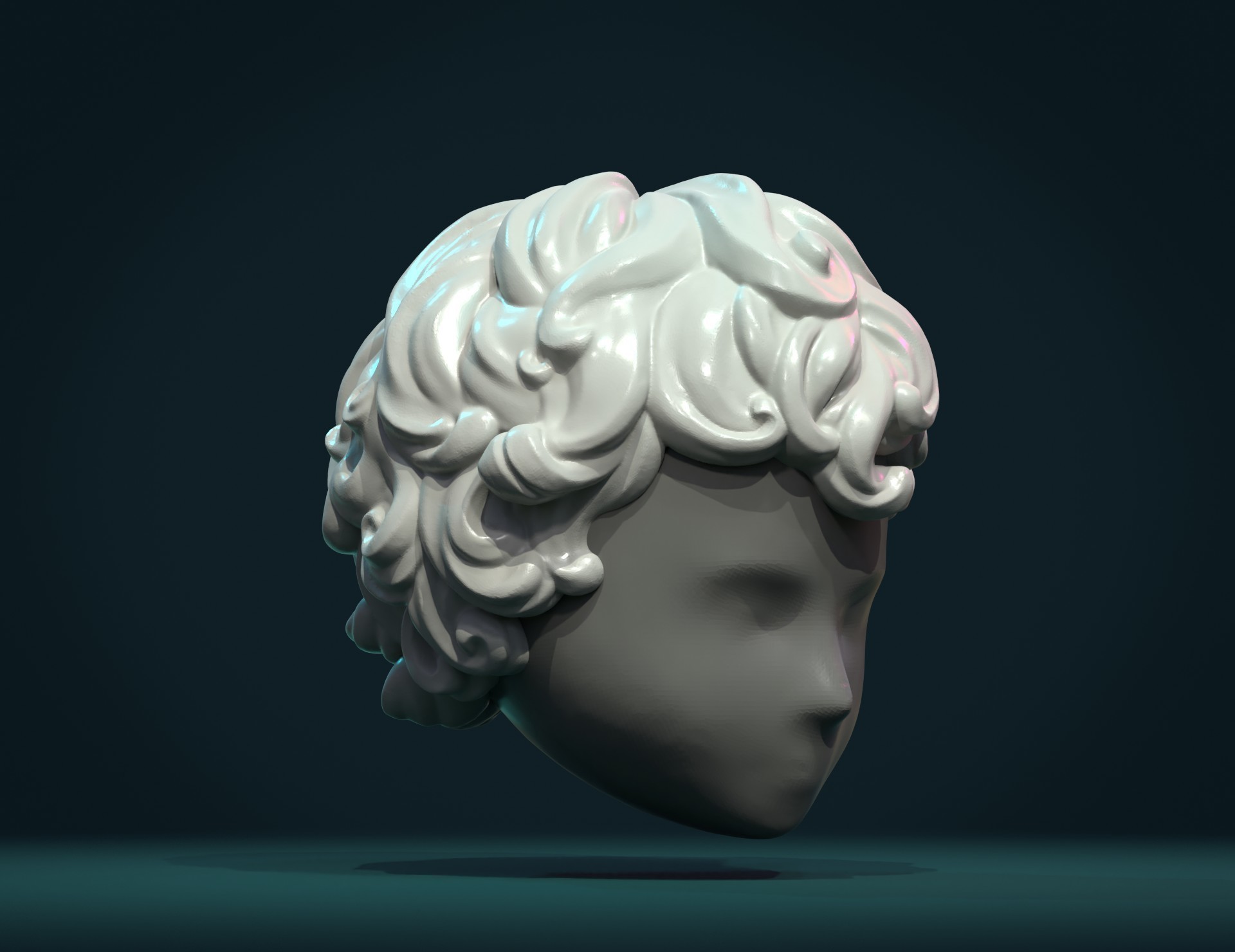 Curly Hair I・ 3D File for ・Cults