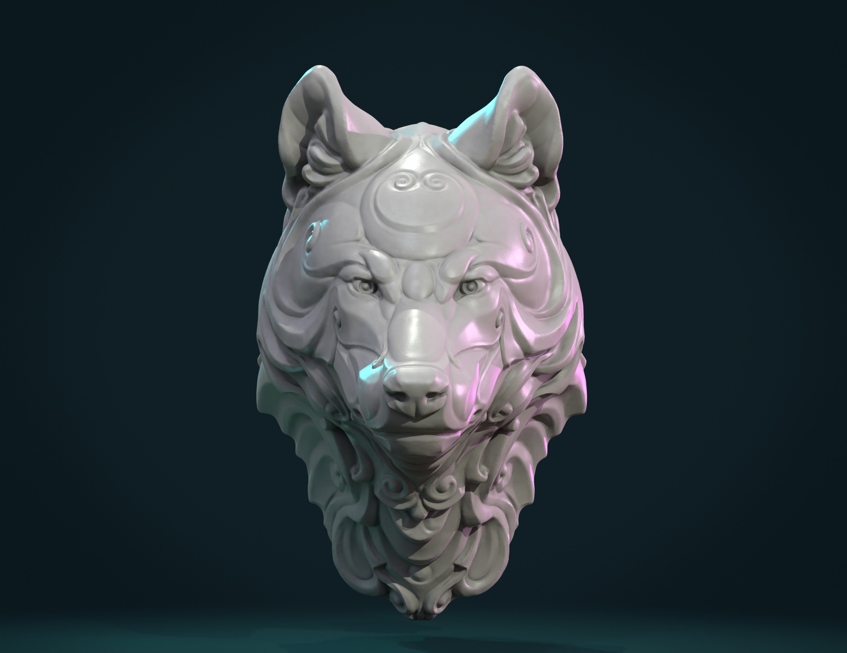 3D file Stylized Wolf head 🐺 ・3D printable model to download・Cults