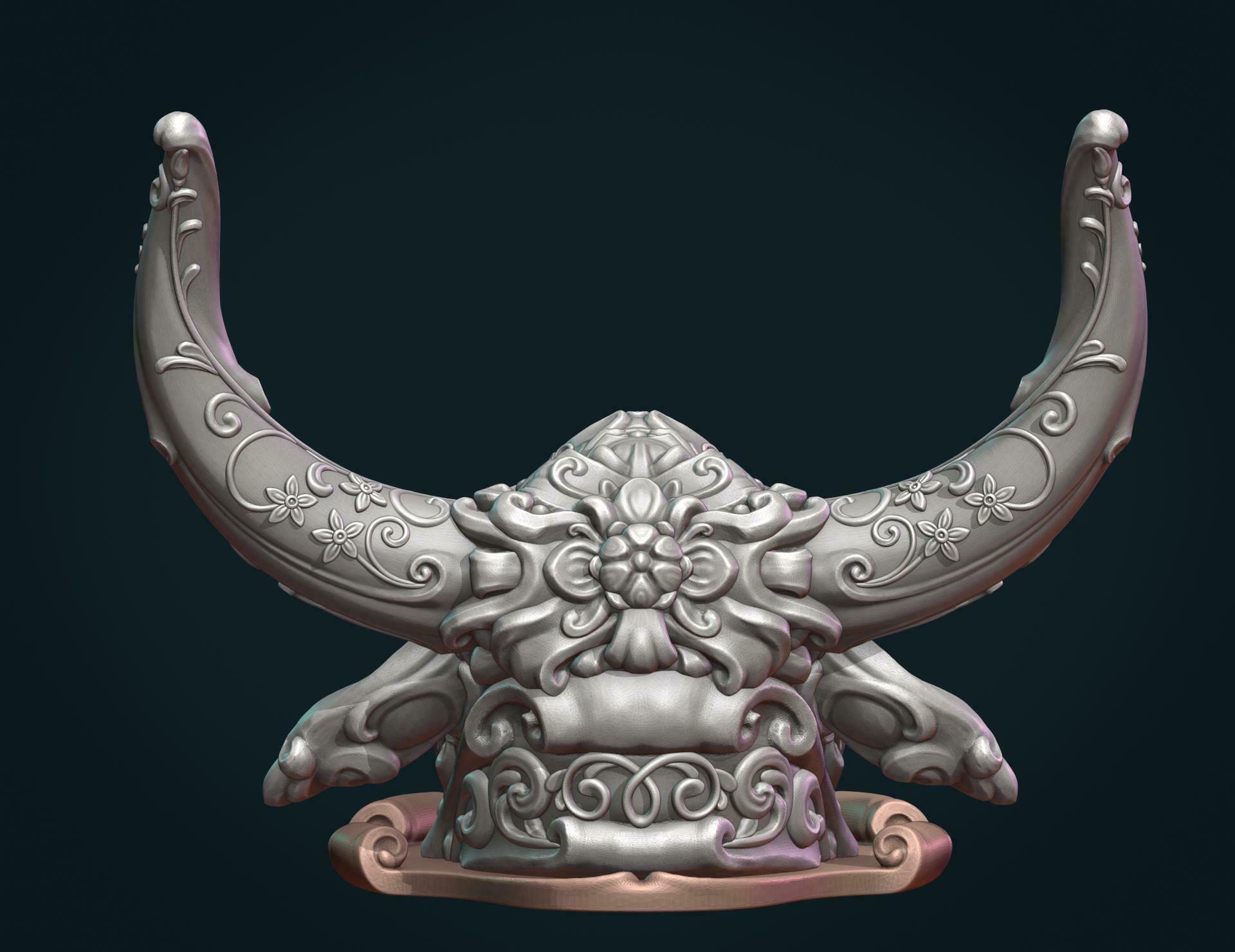 3D file Ornate Bull Head 🐂 ・3D printable model to download・Cults