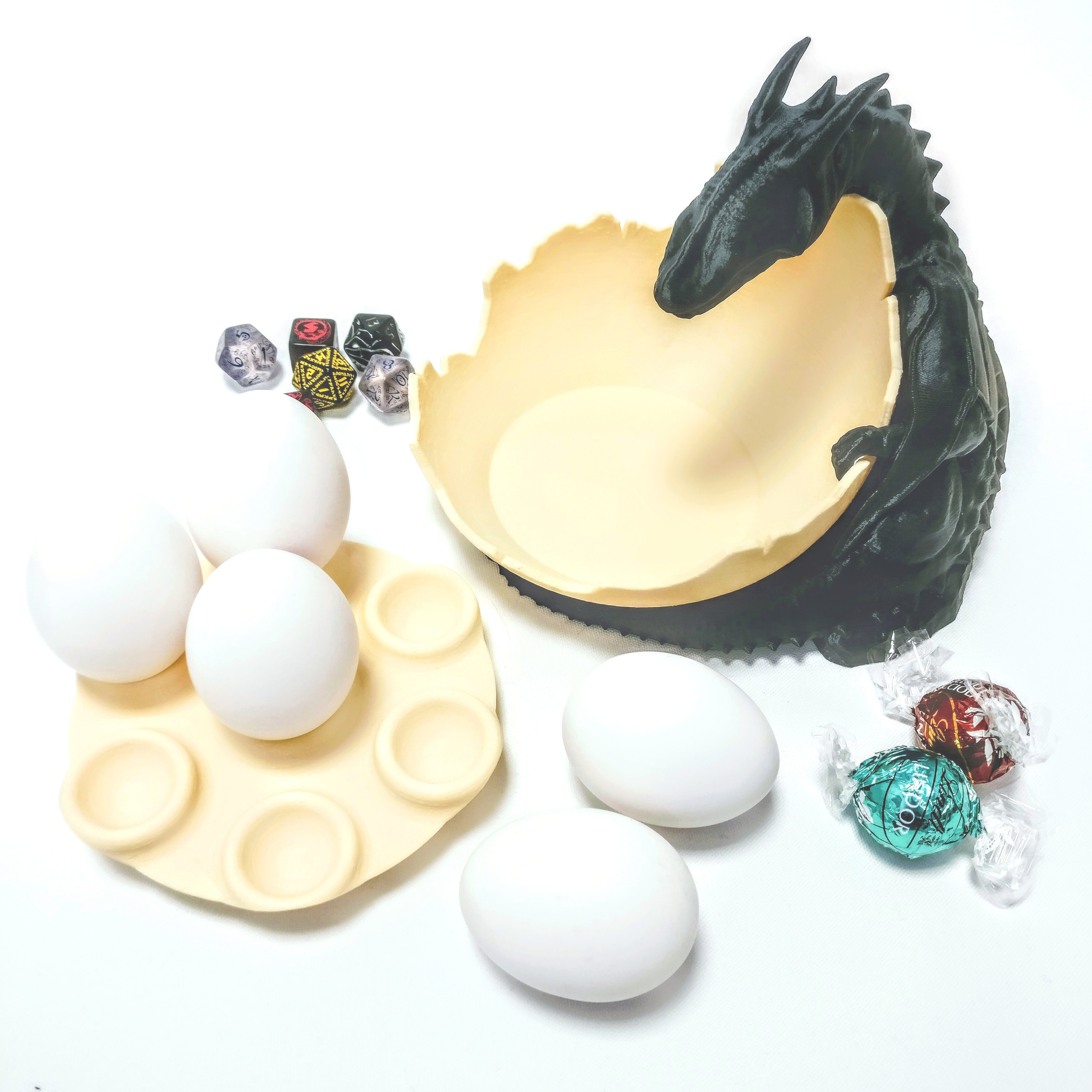 🐉 Dragon guarding egg, candy or dice.・ STL File for 3D printing・Cults