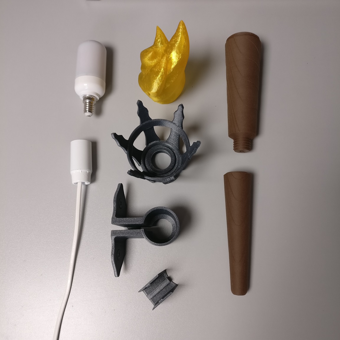 🔥 Flaming Torch wall decoration・Free STL File for ・Cults