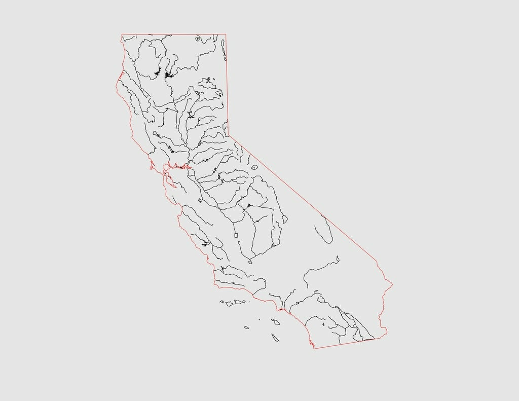 🗺️ Detailed Map of California・Free DXF File for 3D printing and CNC ...