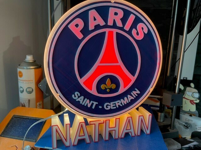 Fichier STL Logo PSG lumineux 🦶 ・Objet imprimable en 3D à télécharger・Cults